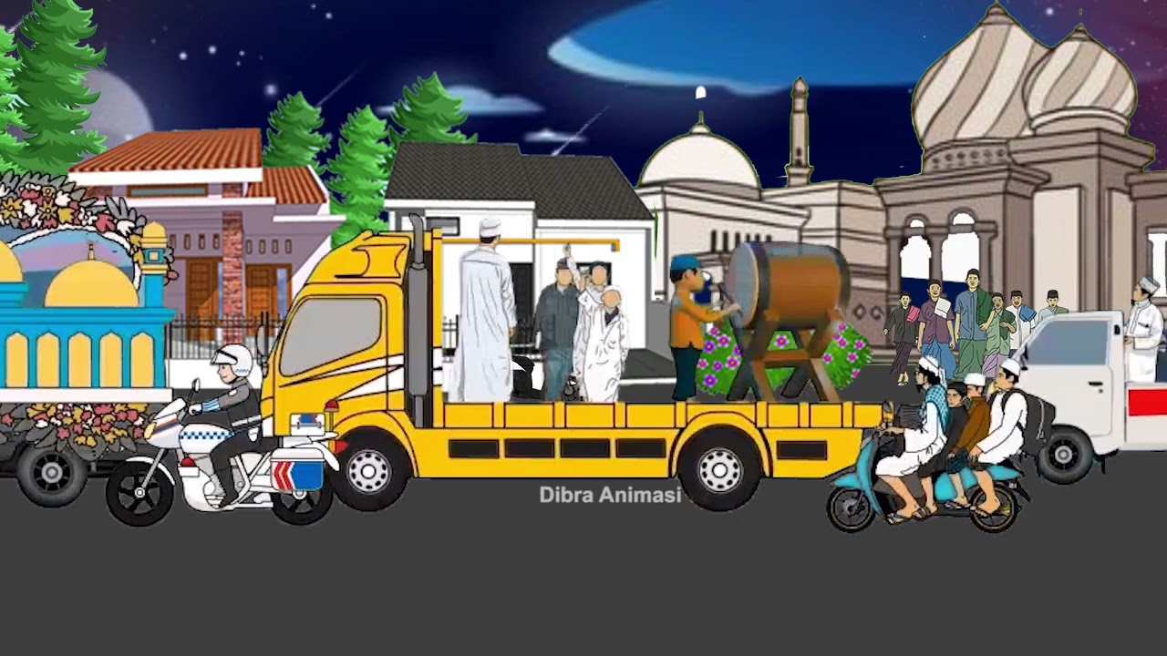 Mobil Kartun Animasi Pawai Keliling Maulid Nabi Muhammad SAW Sholawat ...