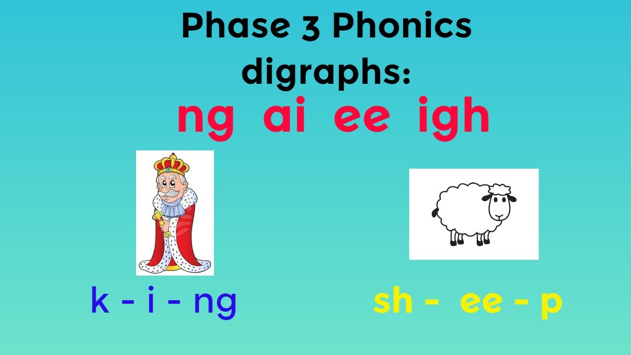 ng ai ee igh words - phase 3 phonics - segment and blend - YouTube