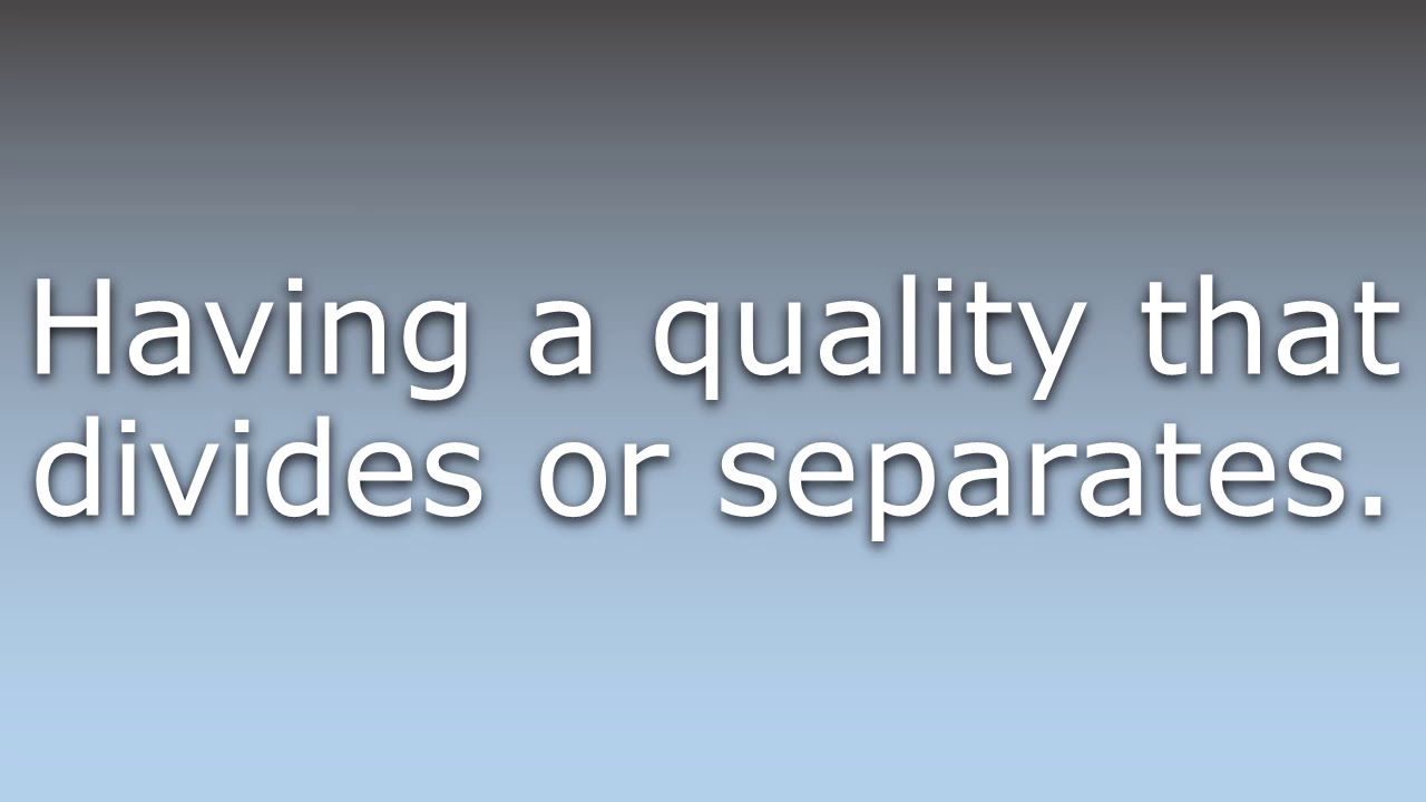 What does Divisive mean? - YouTube