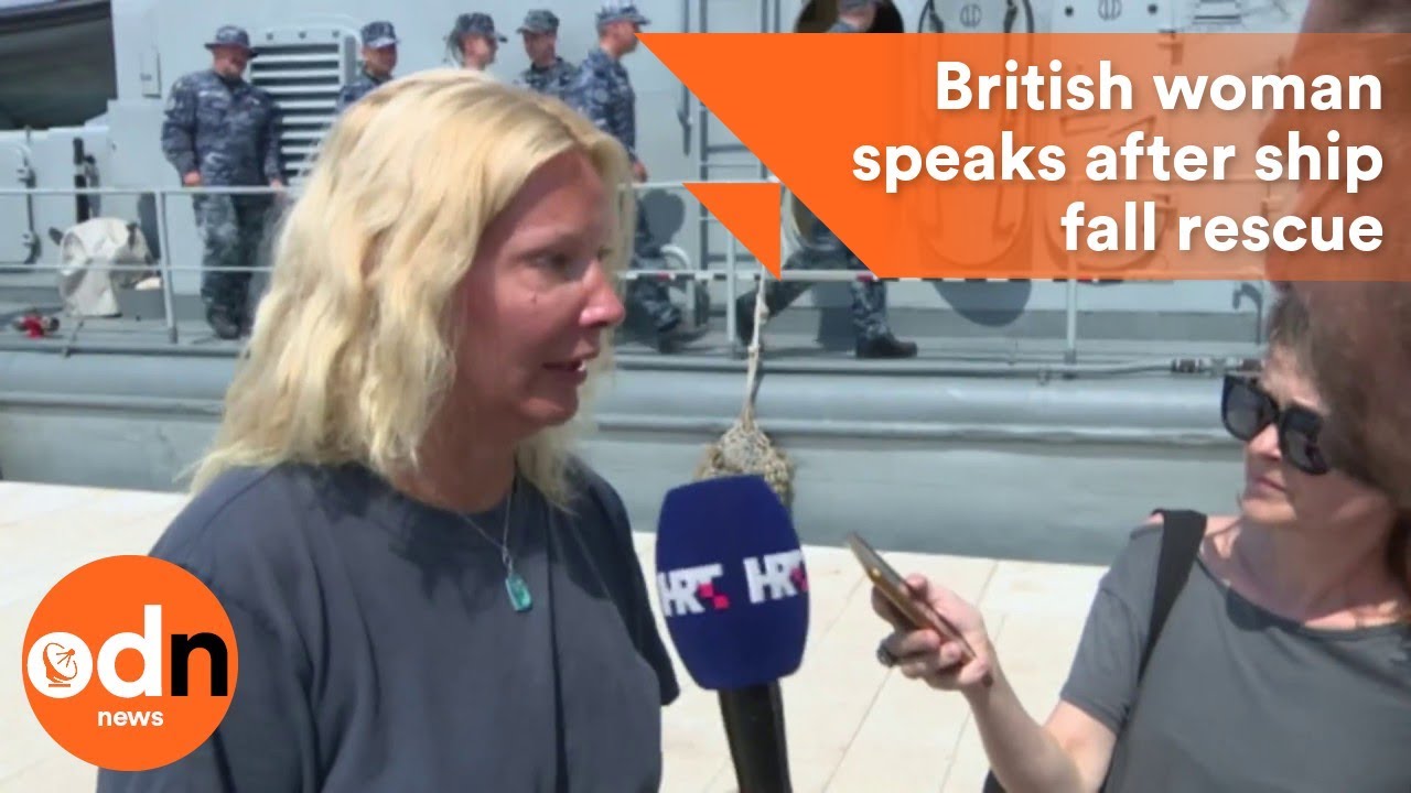 First words from British woman rescued after cruise ship fall - YouTube