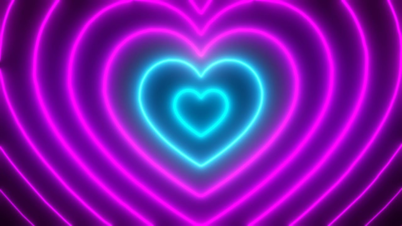 Glowing Neon Heart Healing: Best Free Background Video Loop - YouTube