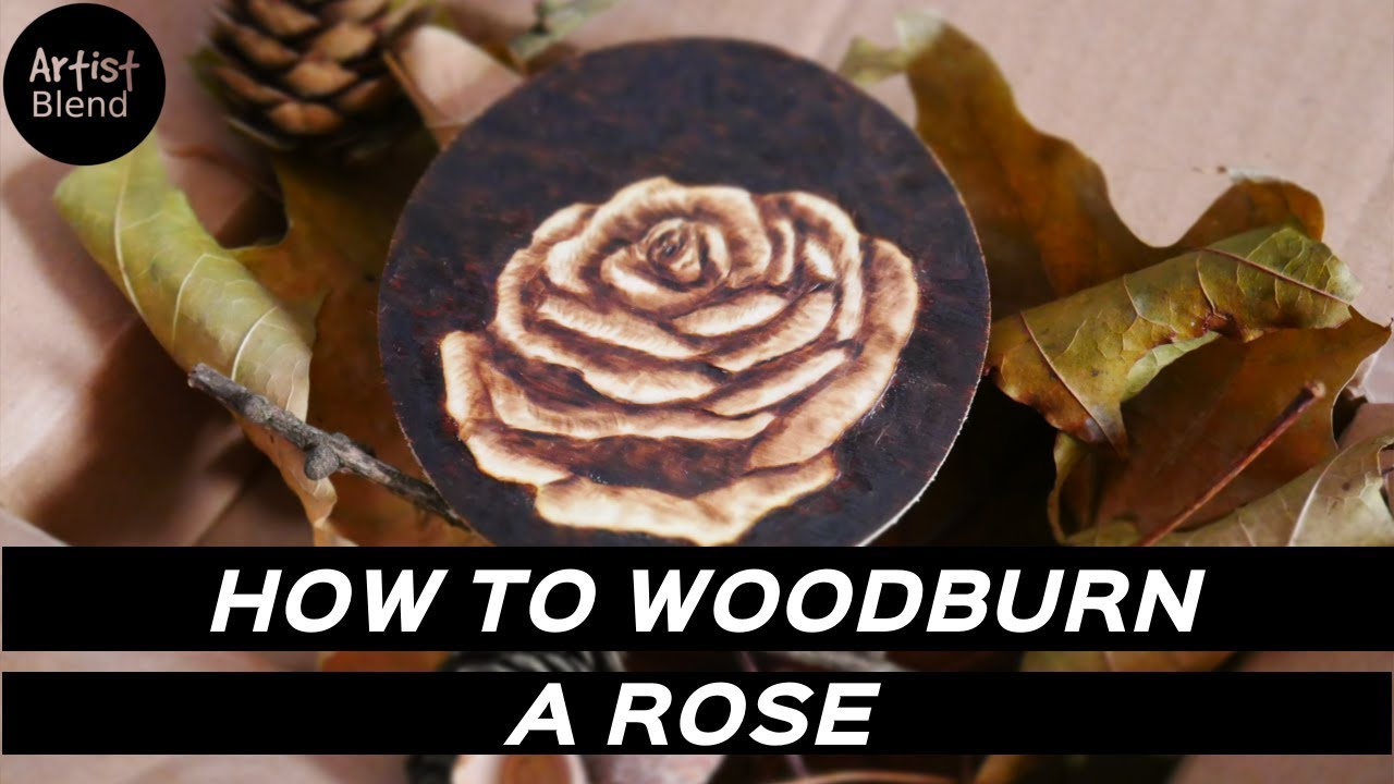 How to woodburn flowers / Rose / artistblend - YouTube