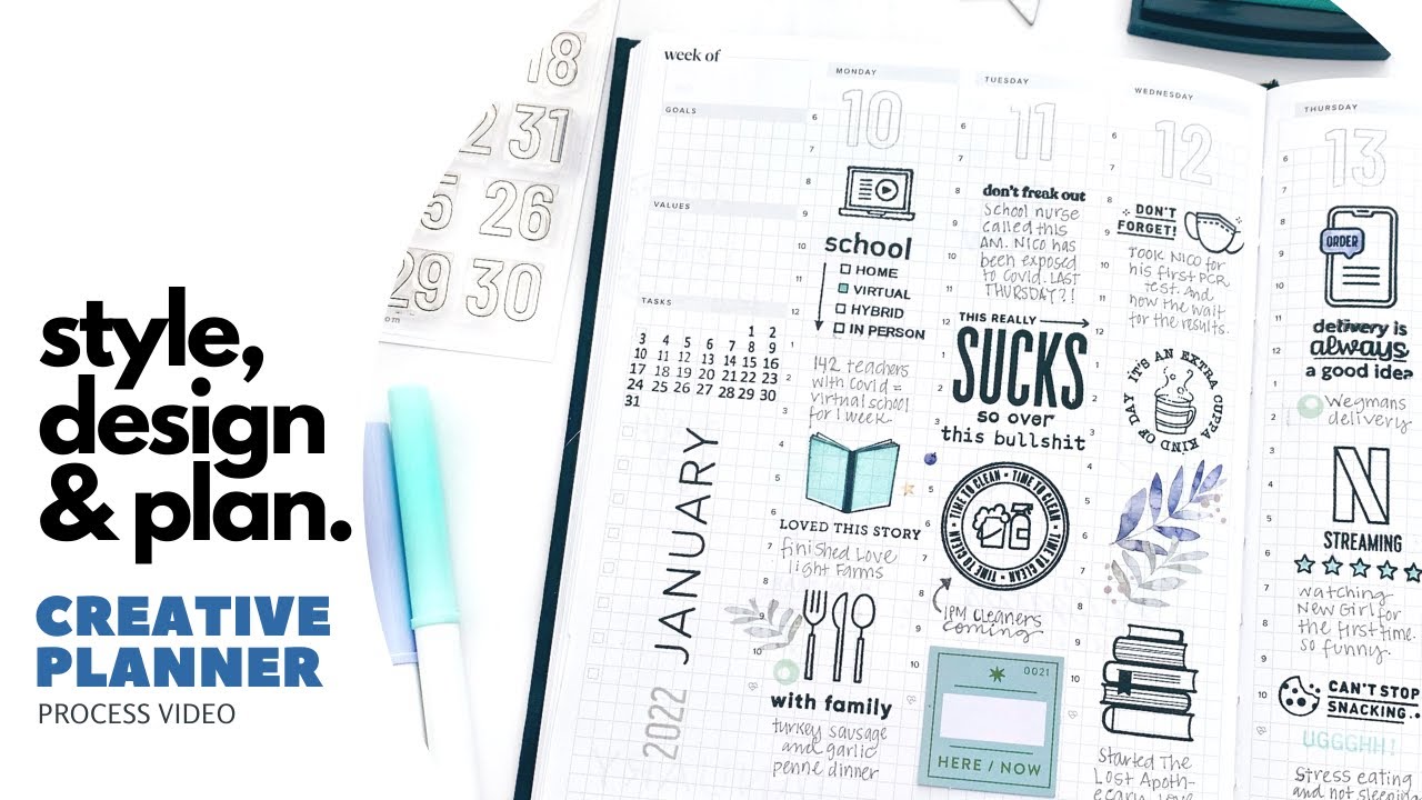 Creative Planner Process | January - YouTube