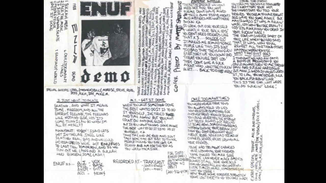 Enuf - Demo Tape (1988) Full - YouTube
