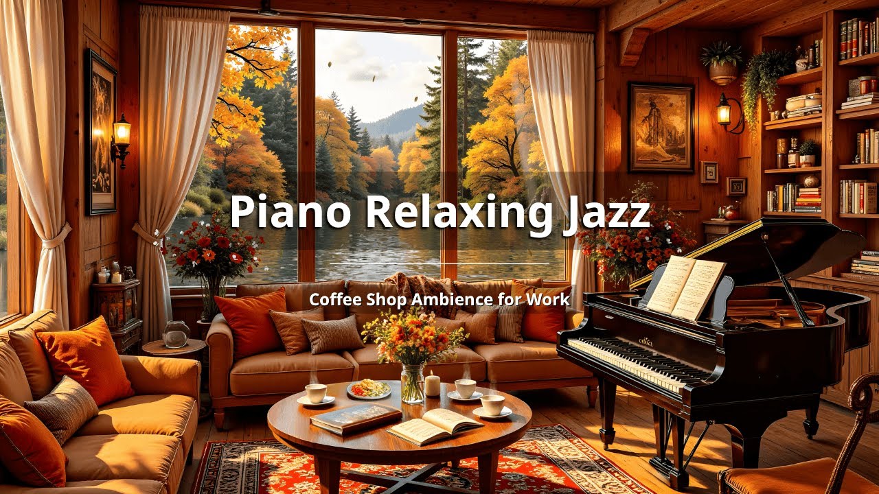 (NO ADS) Relaxing Jazz for Autumn 🔥Autumn Fireplace Ambience 🍂 Autumn ...