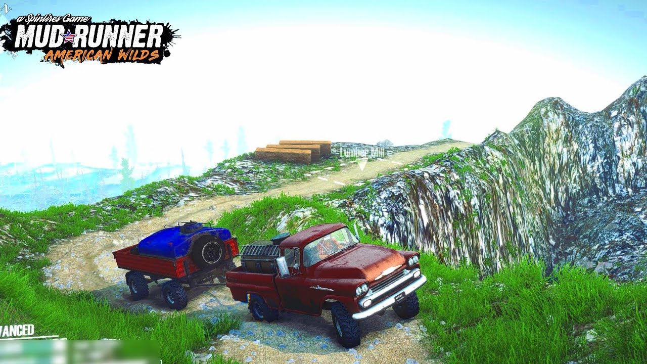 Chevrolet Apache Driving From a Fuel Trailer Uphill | Mudrunner no Commentary - YouTube