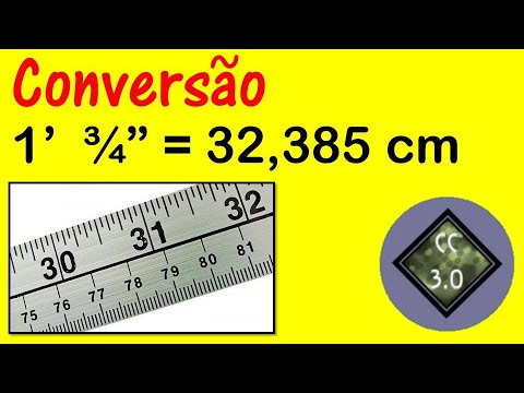 Como converter pés e polegadas para centímetros 1' 3/4" - YouTube