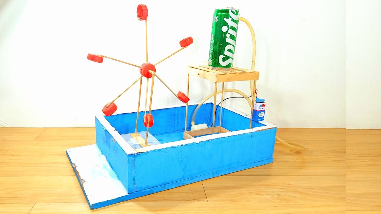 How to make a water wheel | how to make a water turbine | how to make a ...