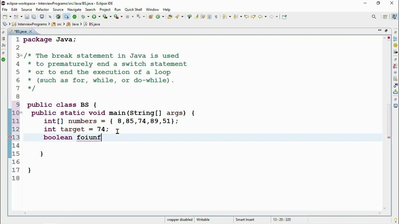 Break Statement Java - YouTube