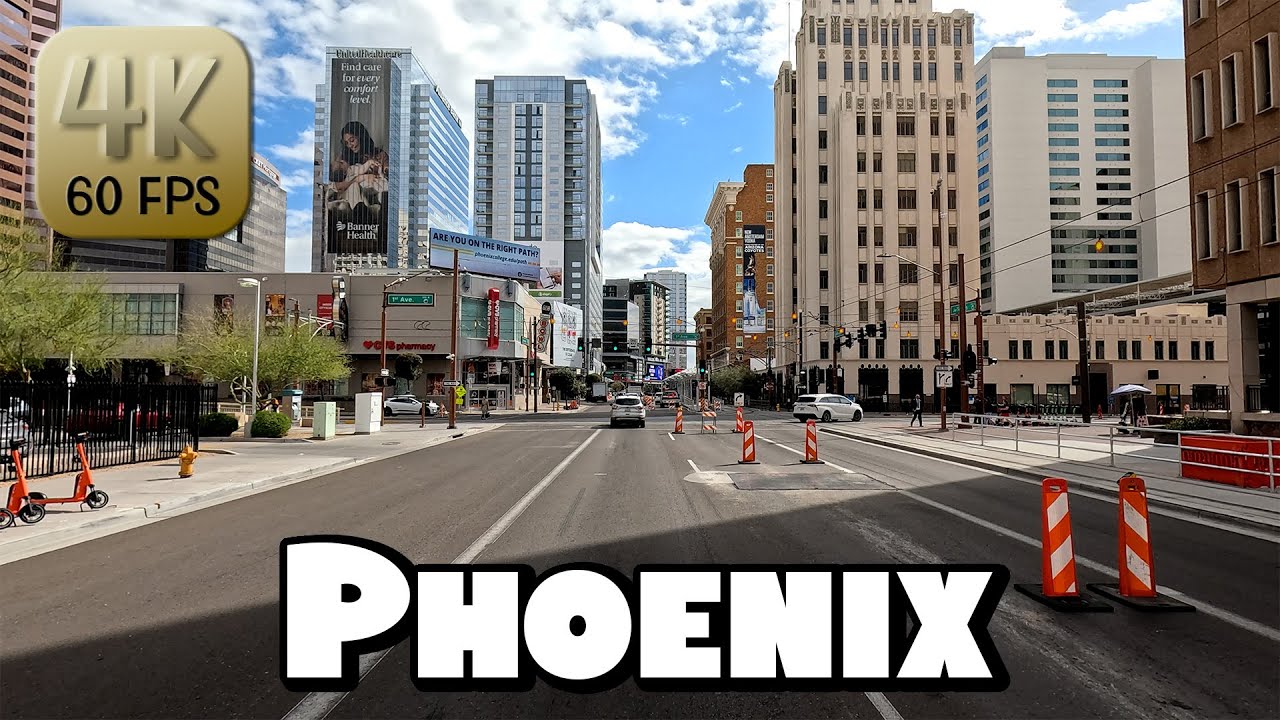 Driving Around Downtown Phoenix, Arizona in 4k Video - YouTube