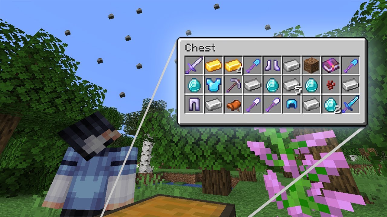 ฝนอะไรตกเป็นกล่องวะะ | Minecraft but Raining is OP Chest! - YouTube