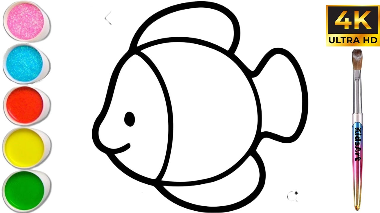 How to draw a fish || Easy fish drawing for kids || let's draw fish ...