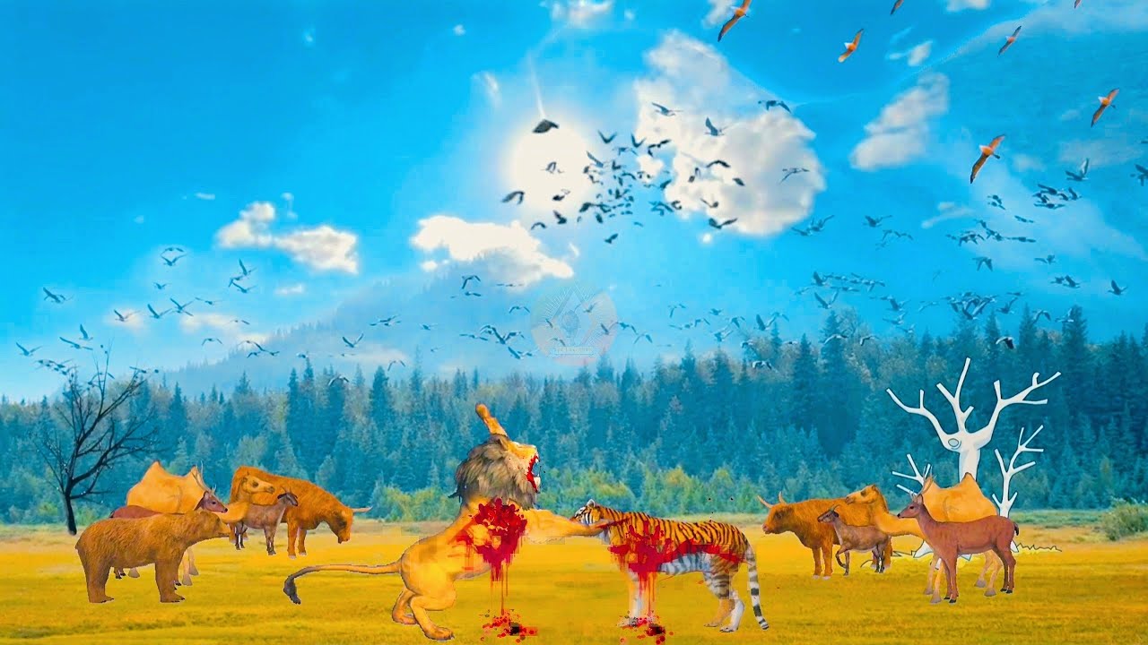 शेर और बाघ की दुश्मनी। Lion and Tiger Enmity। sher aur Bagh ki Dushmani ...