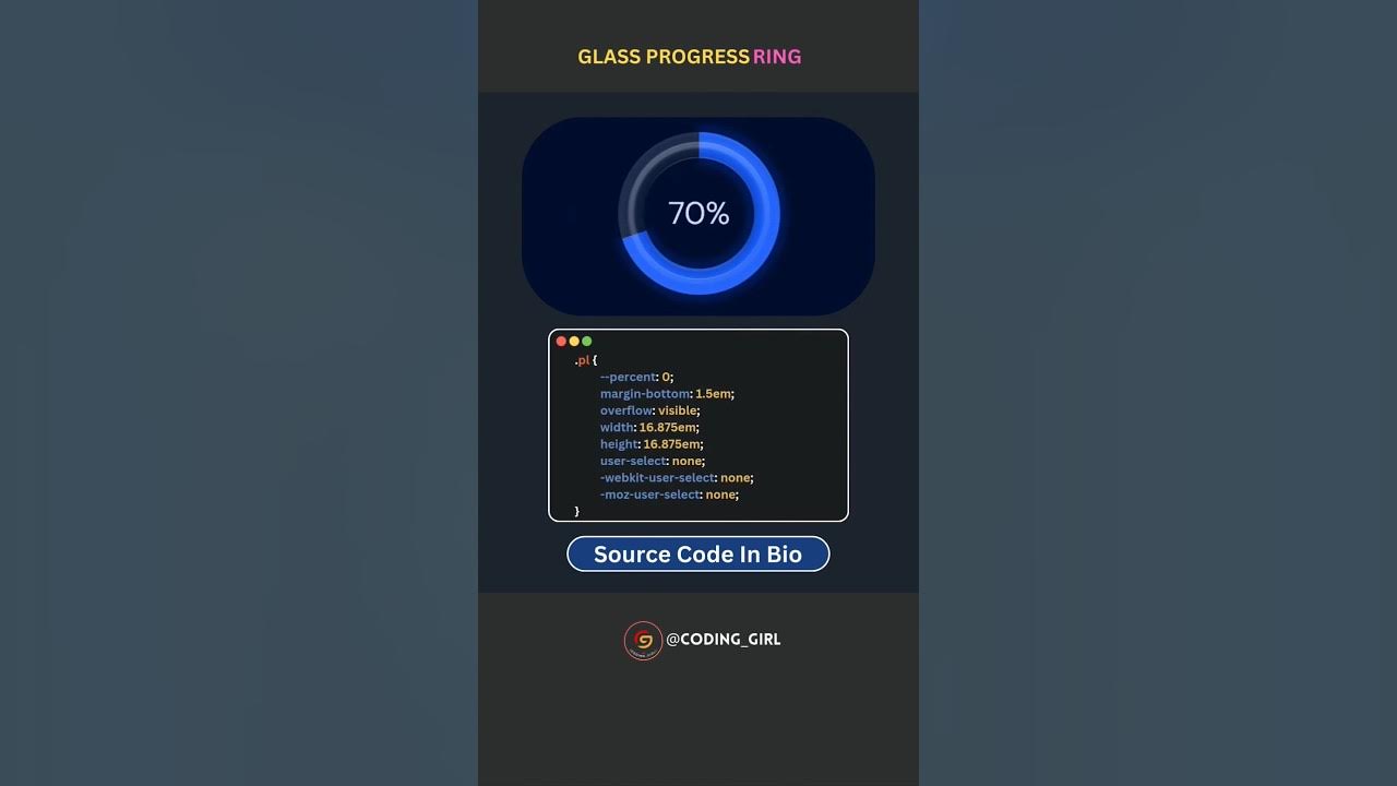 Glass Progress Ring 💍#shortvideo #bts #html #shortvideo #coder #webdesign #webdevelopment - YouTube