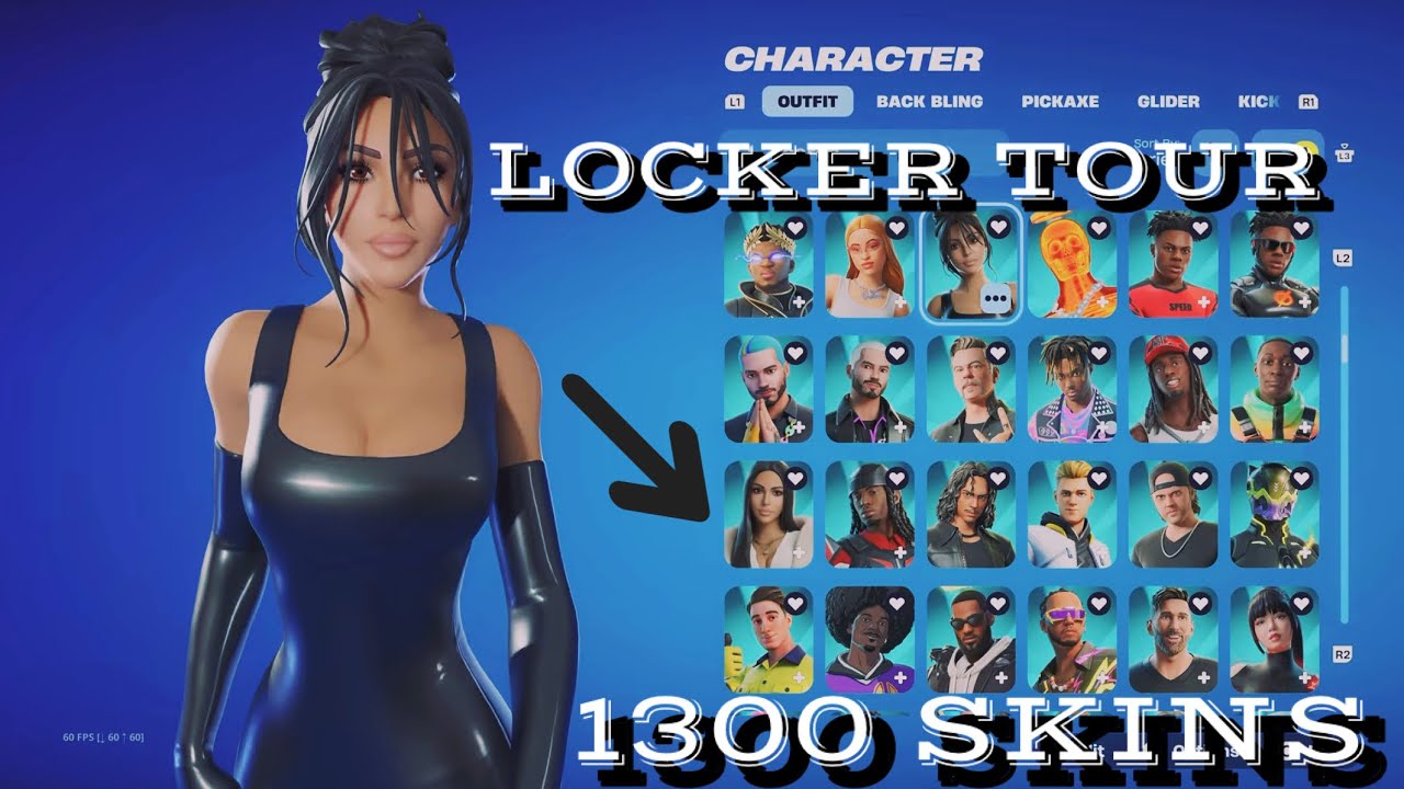 My Fortnite LOCKER TOUR! (1300 Skins) - YouTube