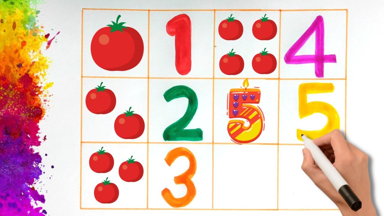 Numbers Counting 1 - 6 | Write and Read Numbers | 123456 learning for ...