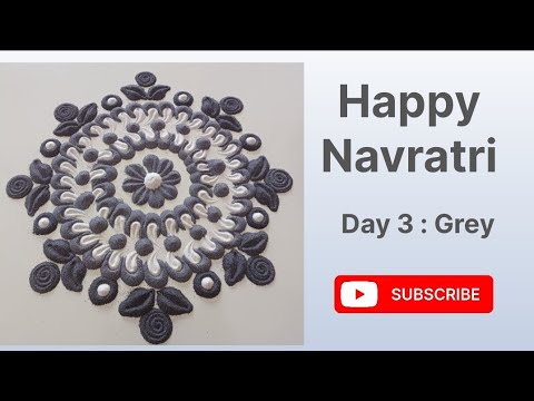 Navratri Day 3 Grey Colour Rangoli | नवरात्री स्पेशल रांगोळी @Rangoli ...