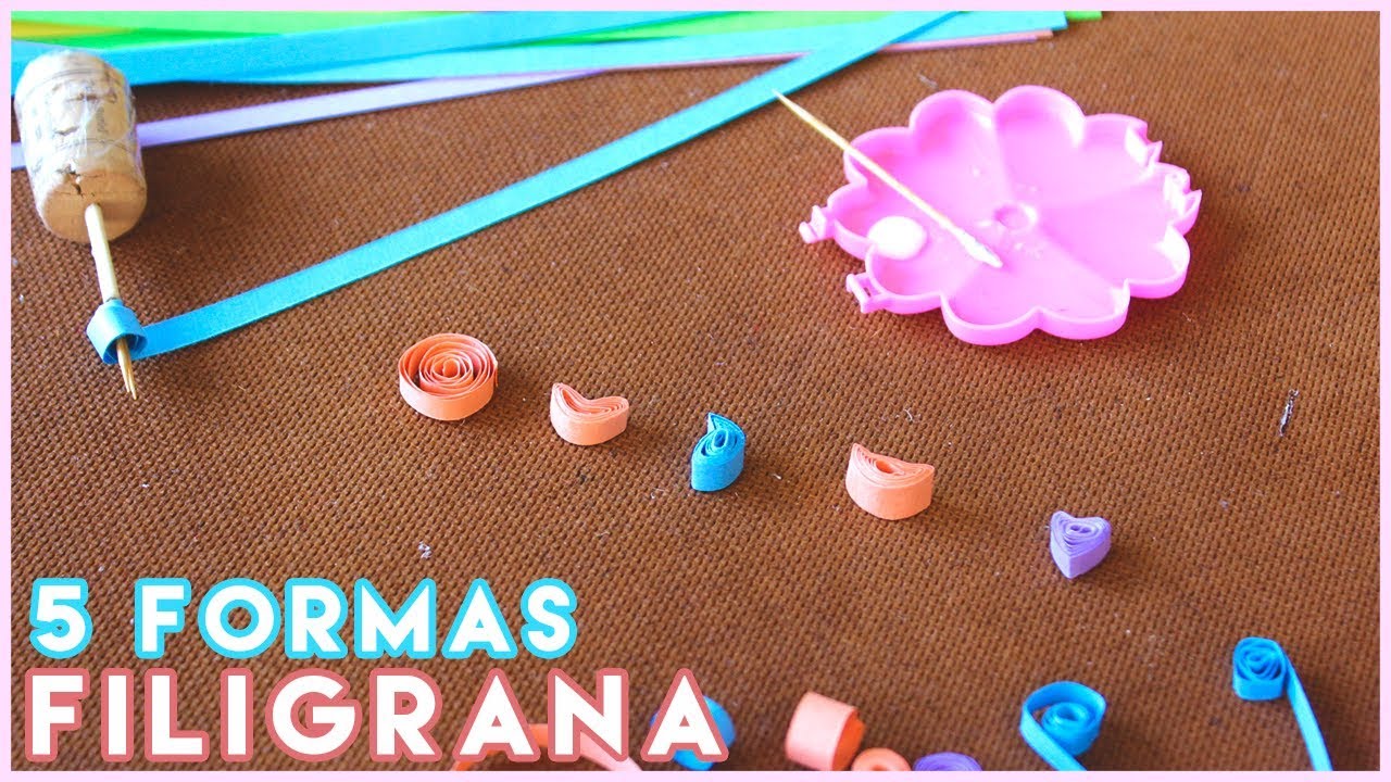 5 FIGURAS - FORMAS BÁSICAS DE FILIGRANA O QUILLING - YouTube