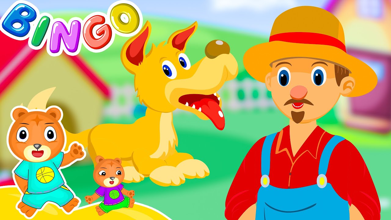 Cute Dog and Baby play in farm with Bingo Song for Kids | Nursery ...