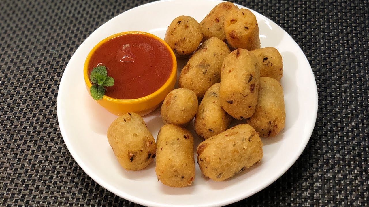 Crispy Garlic Potato Bites | Potato and semolina snacks | Quick snacks ...