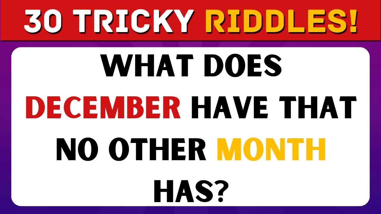 Only Geniuses Can Answer These 30 Tricky Riddles 🤯🧩 | Mind Test ...