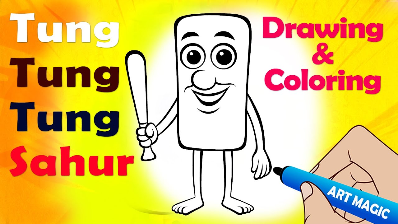 WAKE UP & DRAW! ️ Learn to Draw Tung Tung Sahur for Kids! - YouTube
