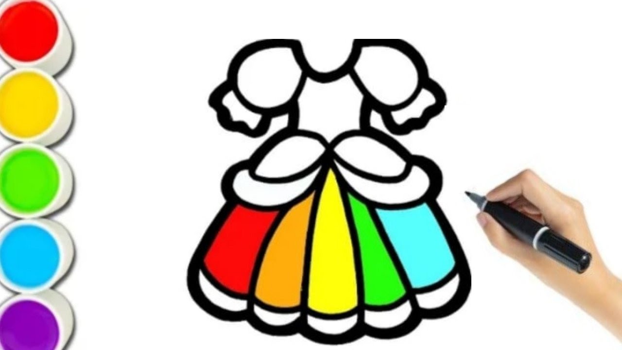 How to draw frock for kids and children | Draw frock easy | - YouTube