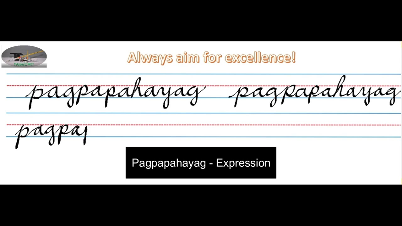 Pagpapahayag - Expression | Filipino - English translation | Cursive ...