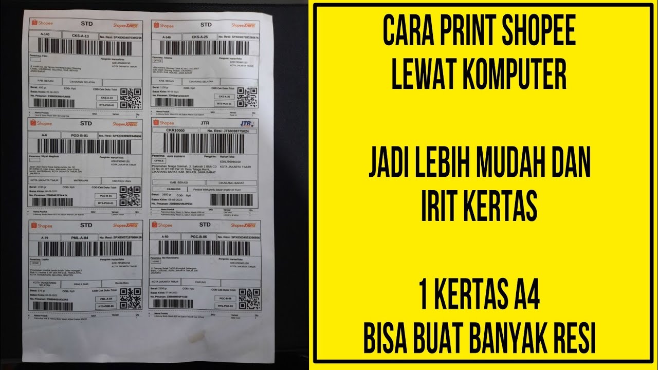 Cara Print Resi Shopee Lewat Komputer / PC / Laptop | Mudah dan Irit ...