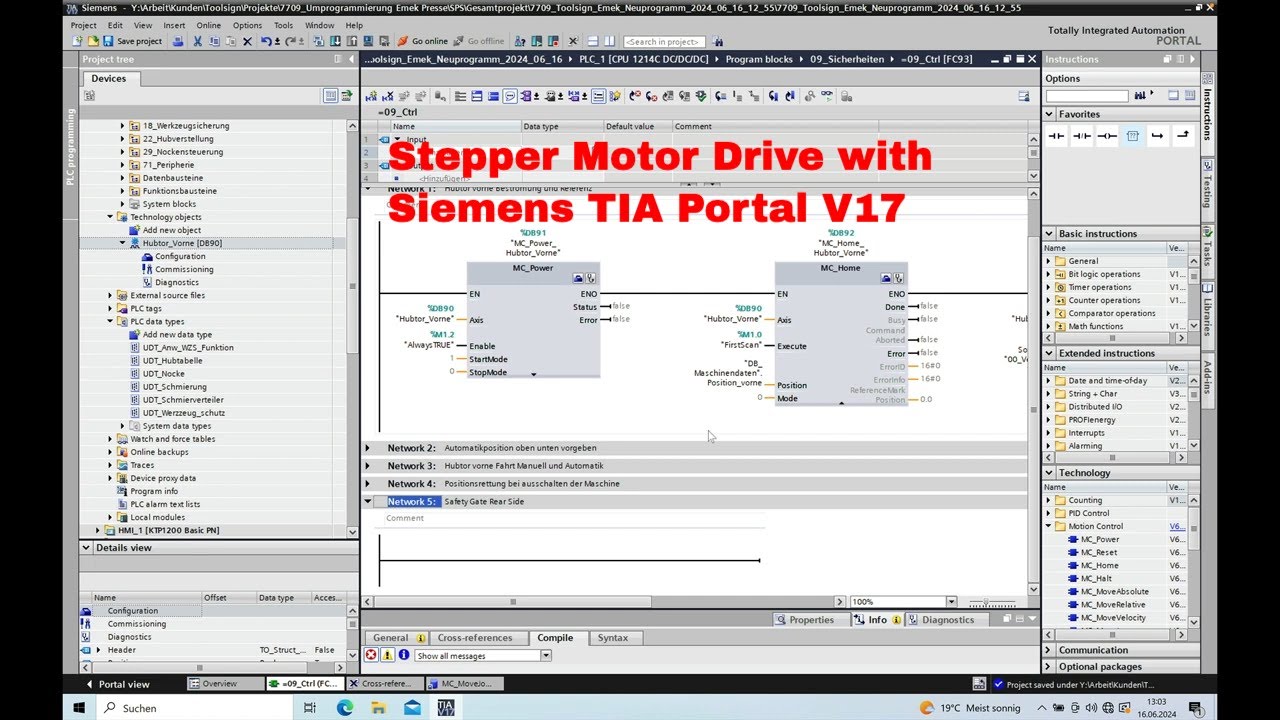 Stepper Motor with Siemens S7 1200 using TIA V17 - YouTube