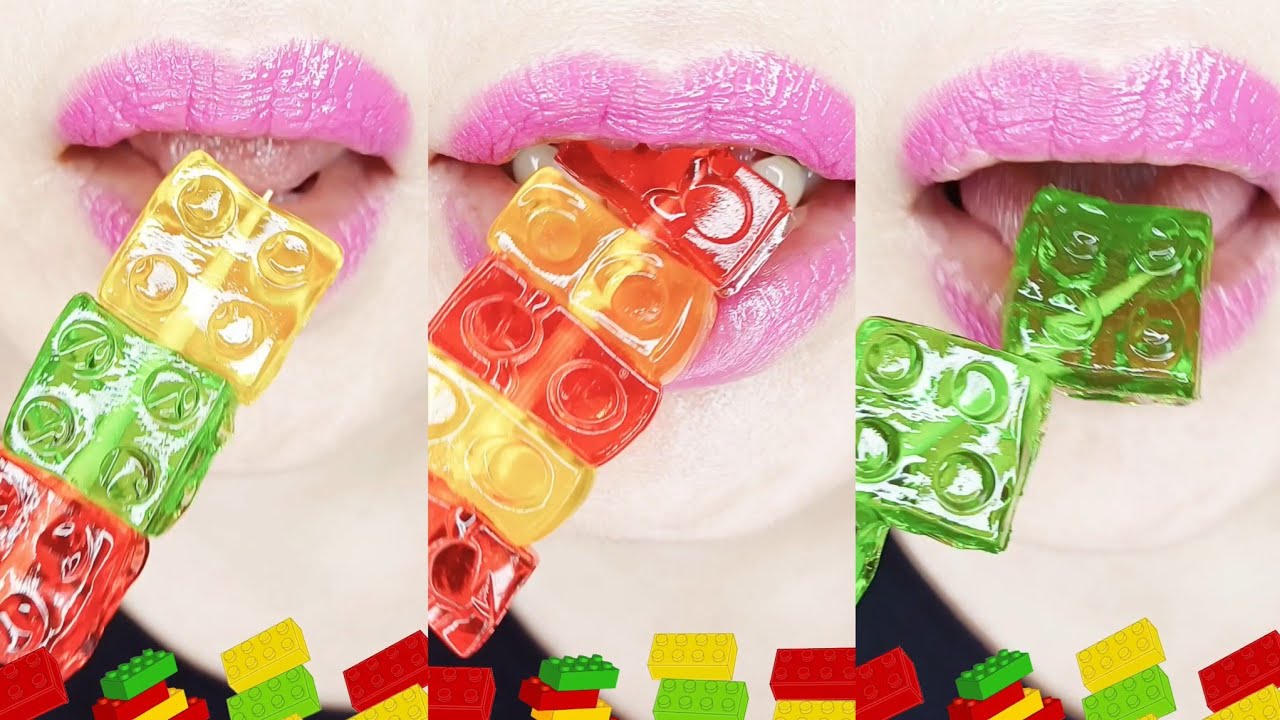 ASMR Emoji Lego Nerds Rope Rainbow Watermelon Gummi Eating Sounds ...