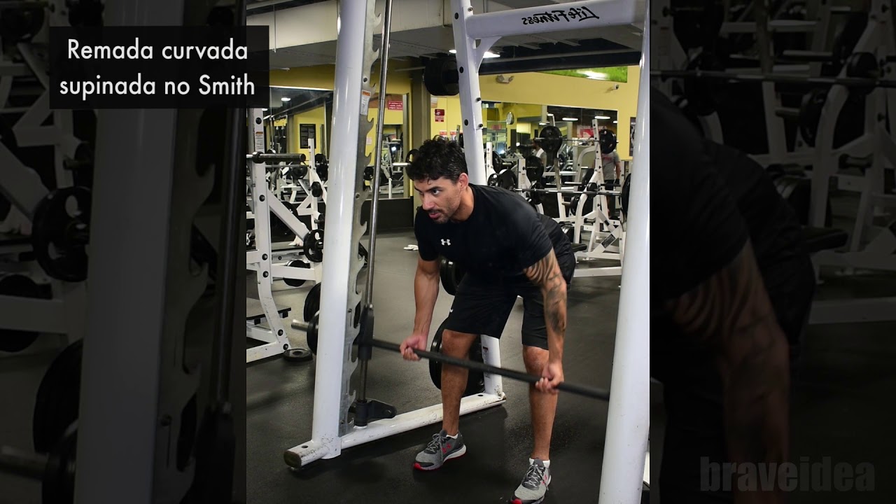 Brave Idea Remada curvada supinada no smith - YouTube