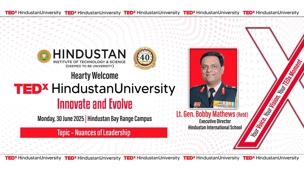 Nuances of Leadership | Lt. Gen. Bobby Mathews | TEDxHindustan ...