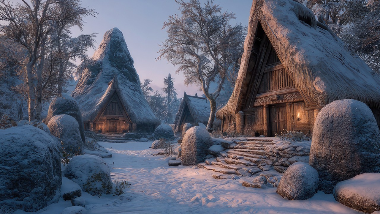 Snowbound Celtic Hamlet | Gentle Medieval Music for Study, Calm & Cold ...