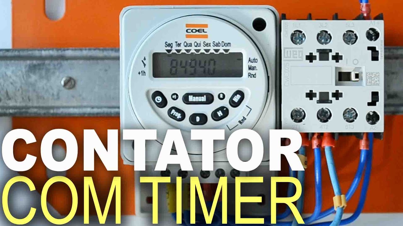 Contator acionado por Timer! Ligação com esquema! - YouTube