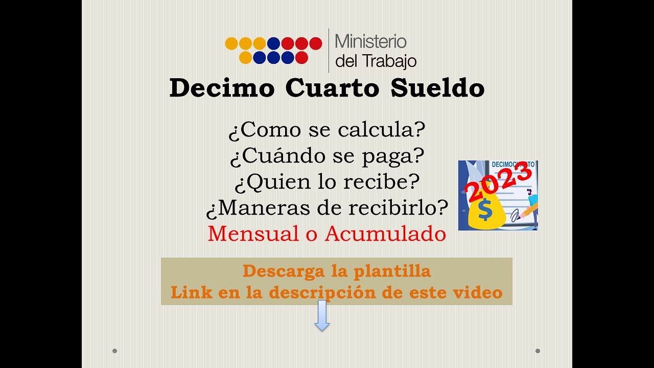 DECIMO CUARTO SUELDO 2023, 2024 - PLANTILLA - YouTube