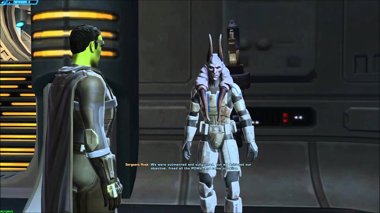 SWTOR JK Second Conversation with Sergeant Rusk - Bad Intel - YouTube