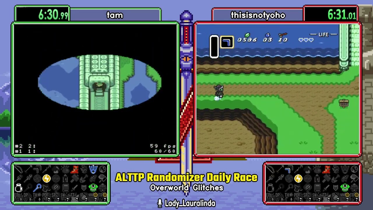 Overworld Glitches Jul 7, 2022. ALTTP Randomizer Daily Race - YouTube