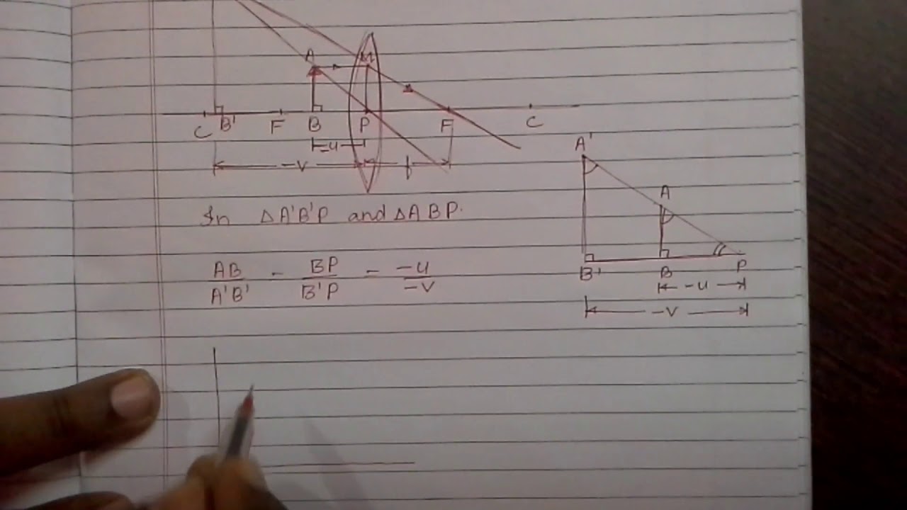 Physics : Lens formula for convex lens forming virtual image. - YouTube