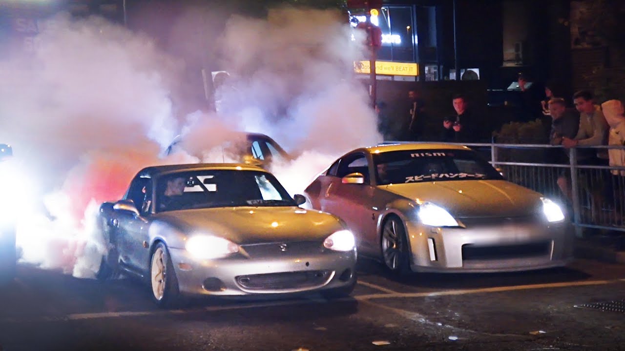 Modified Cars Leaving a Car Show at the Worst Junction Ever! - YouTube