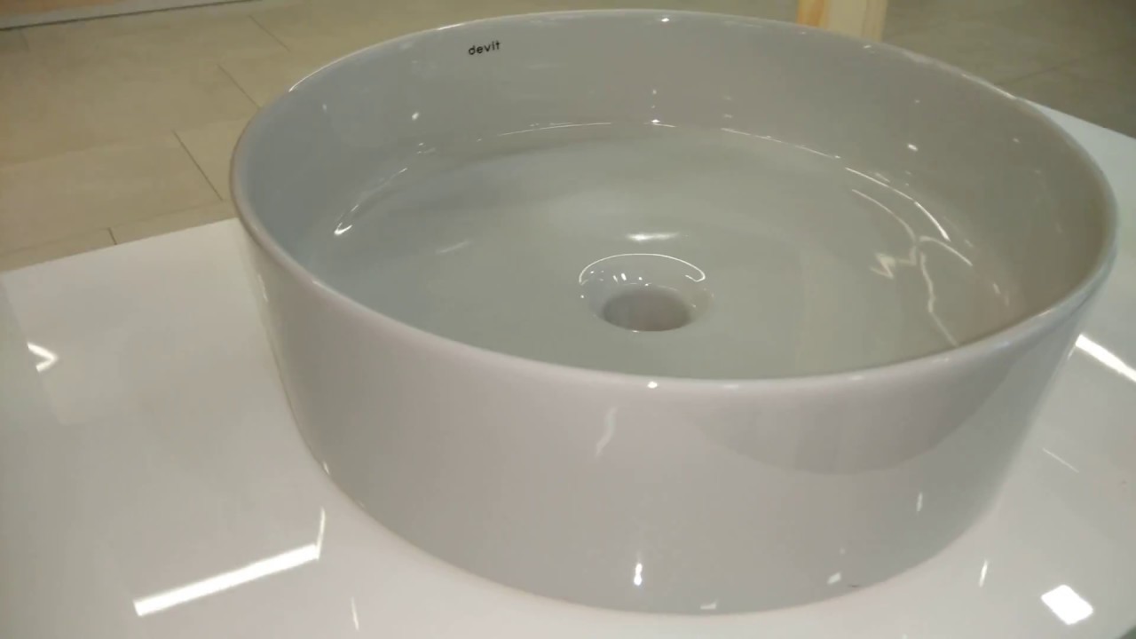 Devit Allround 1512137G серая круглая раковина чаша d40 на столешницу - YouTube