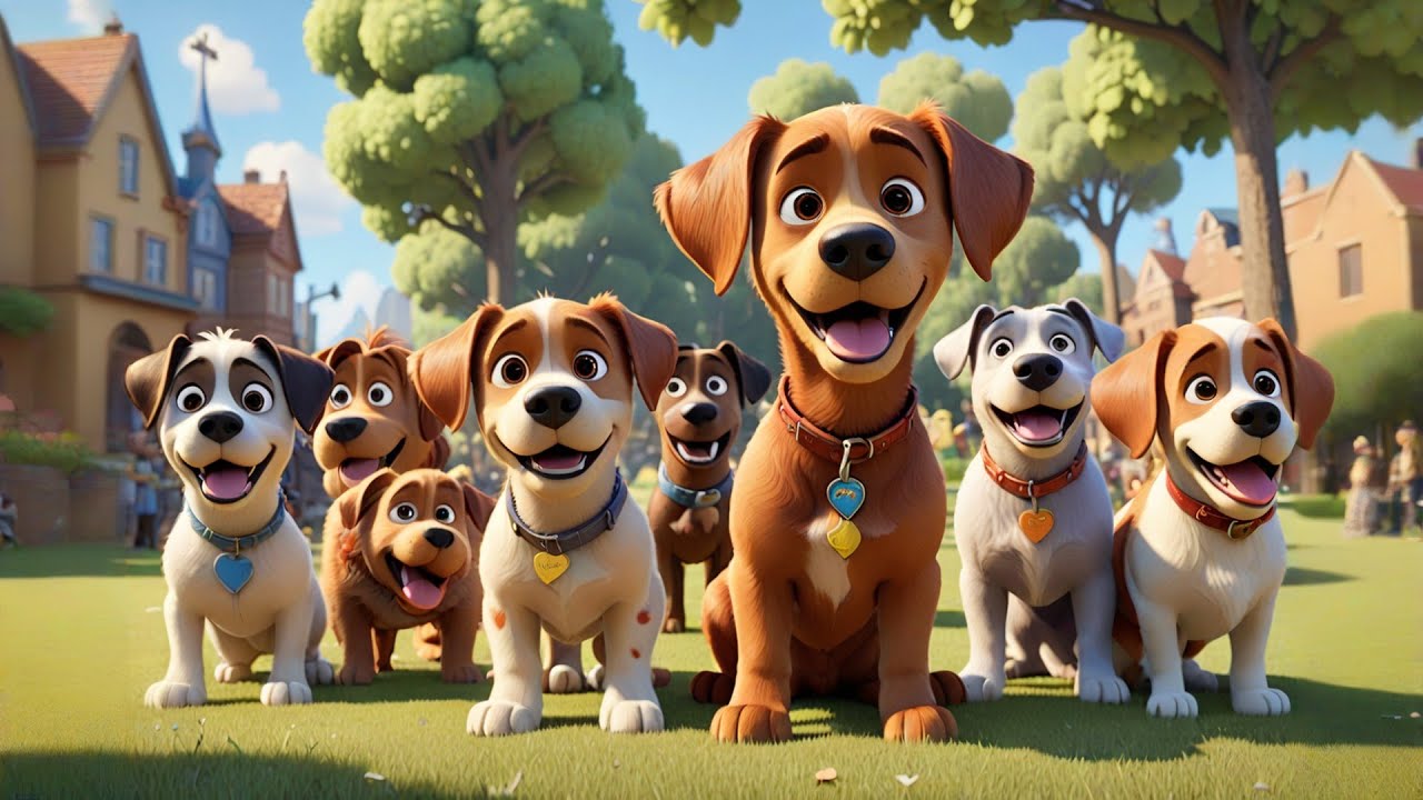 Five Silly Dogs March Left and Right | Action Song for Kids | Nursery ...