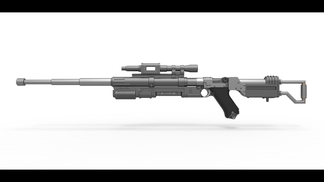 Blaster rifle A-180 3D model view from Star Wars - YouTube