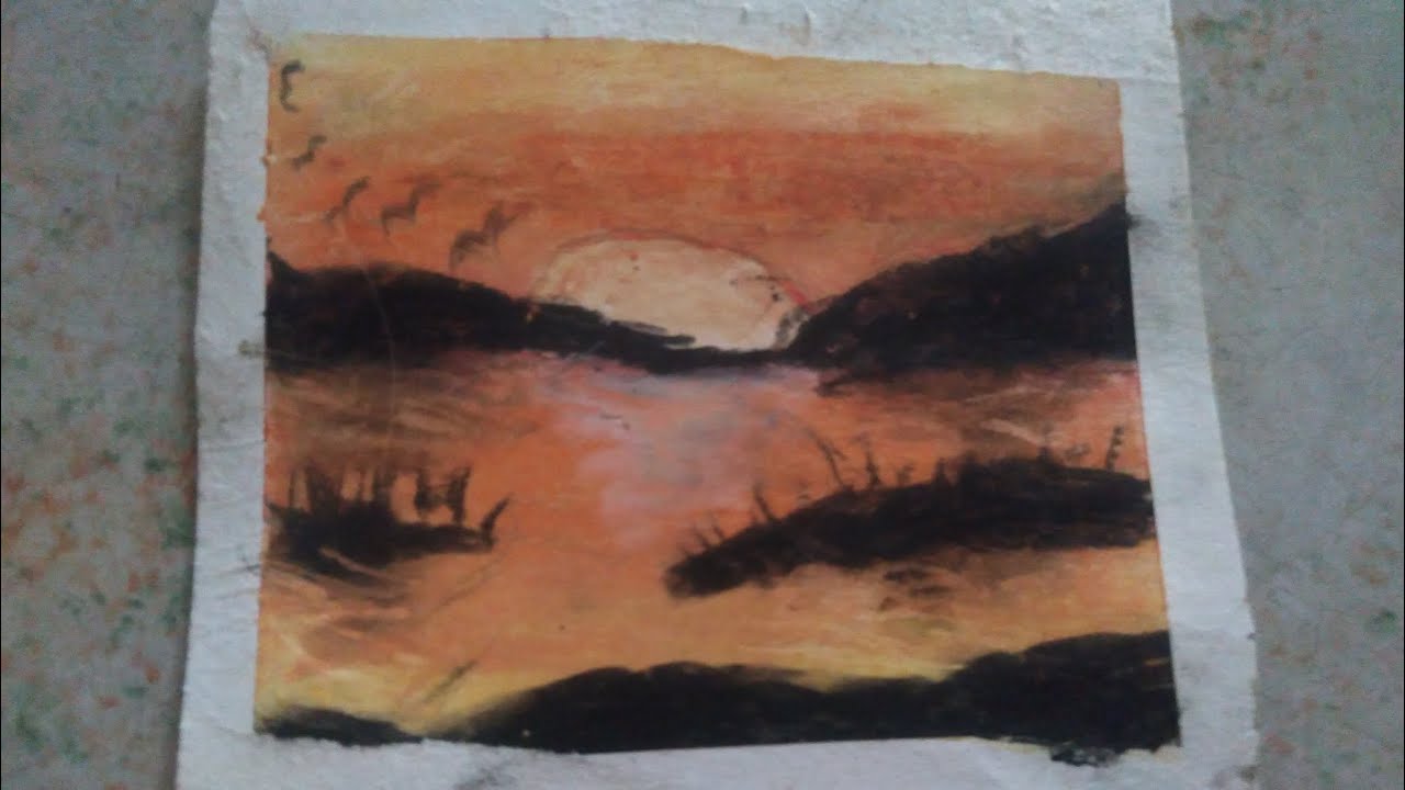 simple evening sky drawing for beginners #subscribe# @Hridhyaart - YouTube