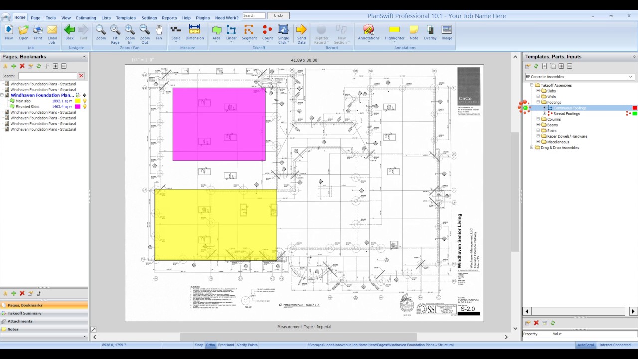 Bid Pro Concrete for PlanSwift Footing Assemblies - YouTube