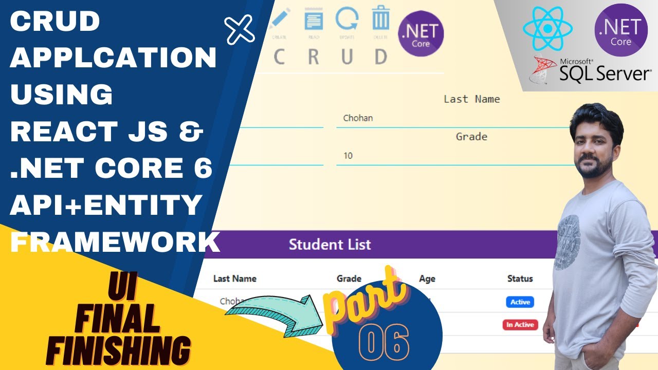 Crud Application Using React Js Net Core And Sql Server Part 6 Final Partui Finishing Youtube