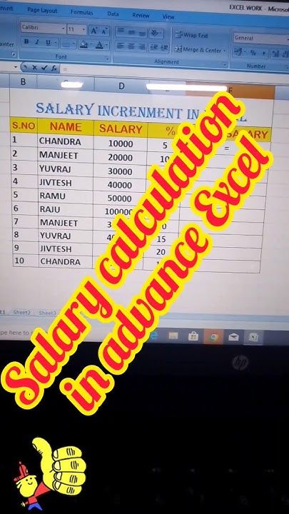 Advance Excel mein salary increment calculation kaise karen #advance_Excel #excel #viral # ...