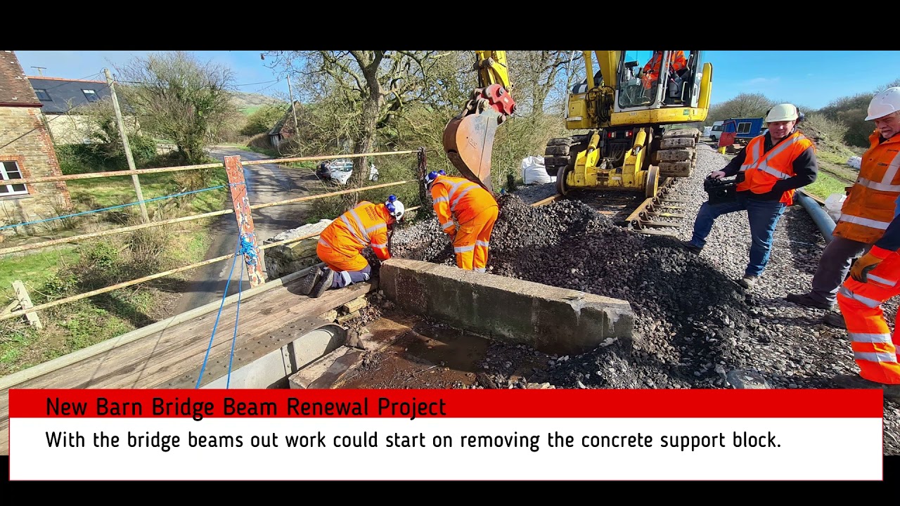 New Barn Bridge Beam Replacement Project on Swanage Railway during ...