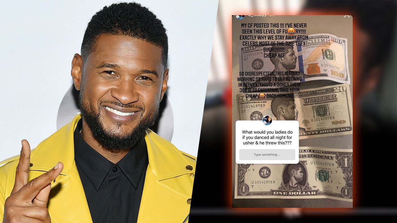 Usher gets called out by a stripper for throwing fake money with his ...