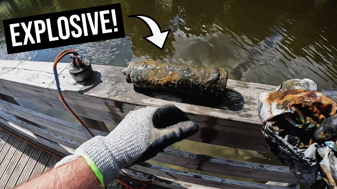 Police Called While MAGNET FISHING! (Huge Explosive Found) - YouTube